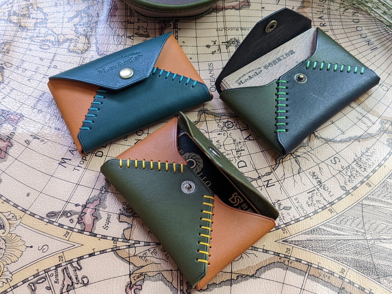 Leather Card Holder PDF Pattern/with tutorial/with hole marking(hole s ...