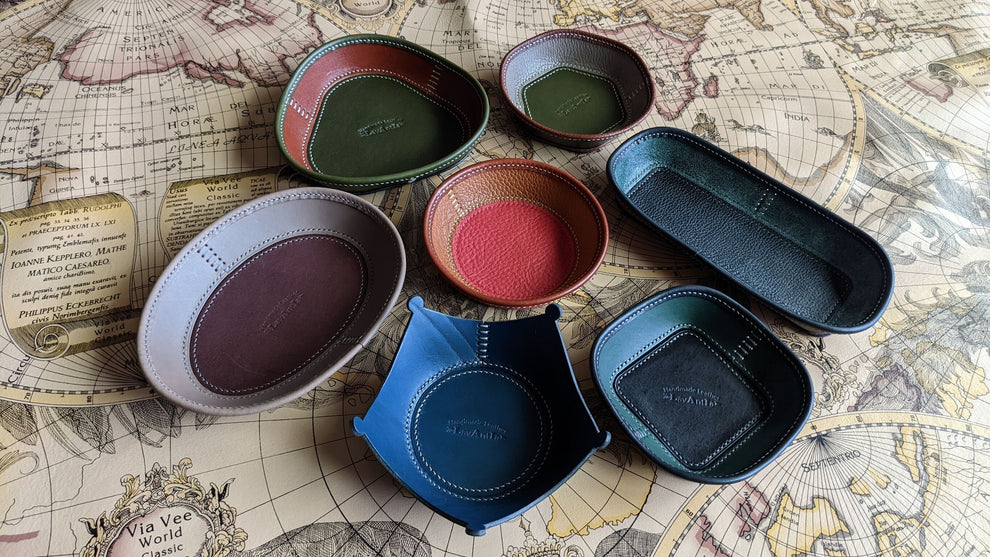 Leather Tray Pattern Bundle/7 types/with Tutorial/with punch markings ...